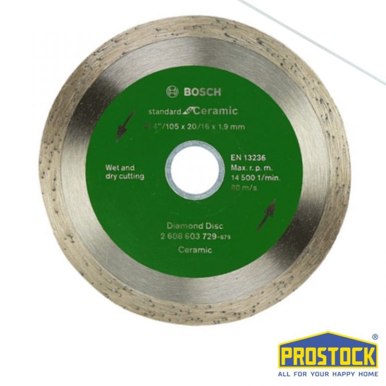 Lưỡi cắt gạch-bê tông không khía BOSCH (105x16/20x1.9mm)- 2608603729